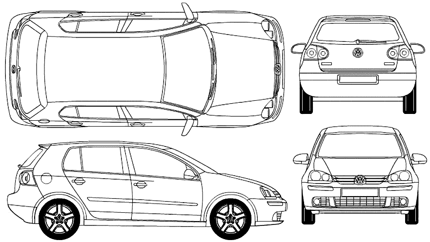 Clipart auto vw golf